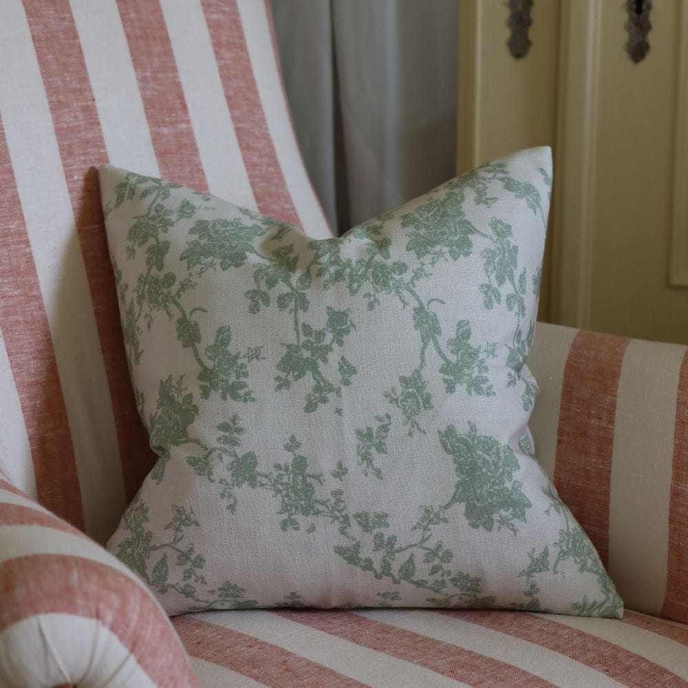 Aria Green Floral Print Cushion 53x53cm – Pebble Home & Lifestyle