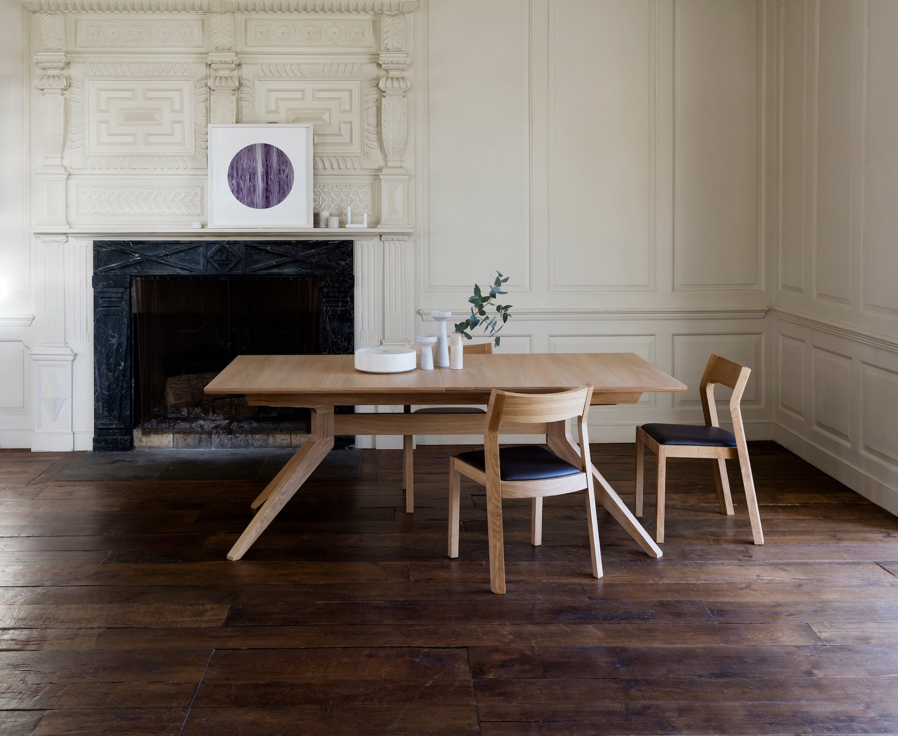 Extending Cross Dining Table (available in oak, black and walnut ...